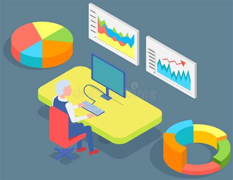 Man Analyses Digital Report With Data Statistical Indicators And