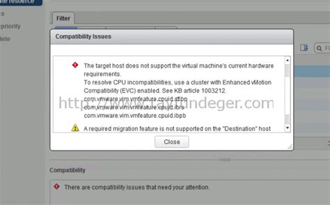 vMotion Hatası CPU incompatibilities VMware Virtualization Blog