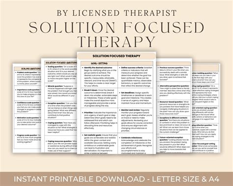 Solution Focused Therapy Questions Cheat Sheet Sfbt Worksheets Solution