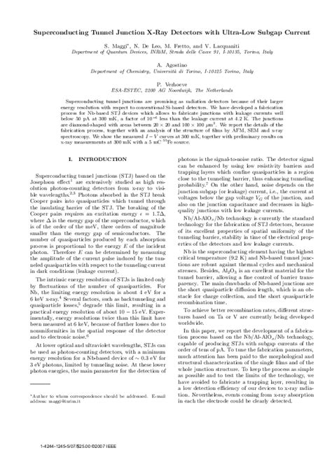 Pdf Superconducting Tunnel Junction X Ray Detectors With Ultra Low