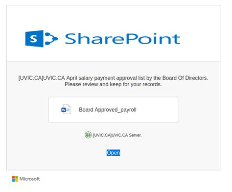 Heres The Document Shared With You Via Microsoft Sharepoint Phish Bowl