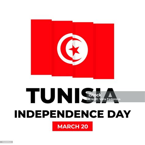 튀니지 독립기념일 타이포그래피 포스터 휴일은 3 월 20 일에 축하 배너 인사말 카드 전단지 등을 위한 벡터 템플릿 20에 대한