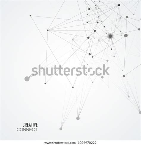 abstract molecular network pattern dynamic lines stock vector royalty
