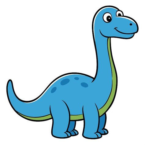 A Blue Dinosaur With A Green Tail Is Drawn On A White Background