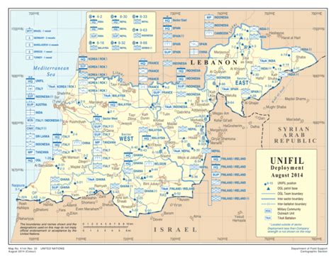 Lebanon Unifil Deployment August 2014 Lebanon Reliefweb
