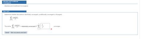 solved absolute and conditional convergence absolute and