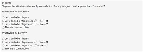 solved 1 point to prove the following statement by