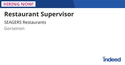 Restaurant Supervisor Gorseinon Sa4 4bx