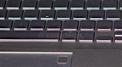 Side View Of Laptop Keyboard With Finger Print Scanner Stock Photo Image Of Mailbox Copy