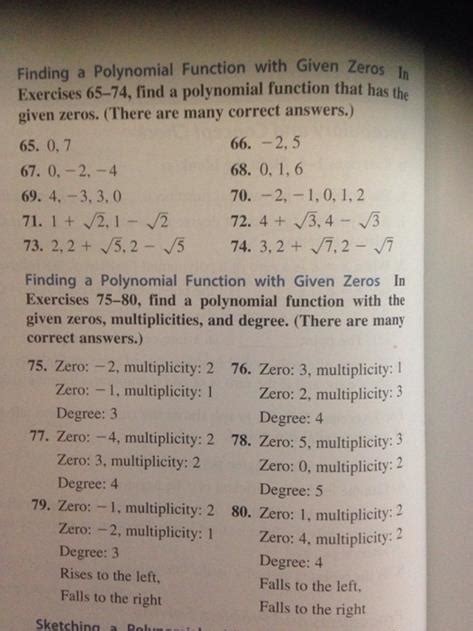 Get Answer Finding A Polynomial Function With Given Zeros Exercises Transtutors