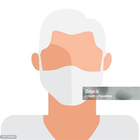 추상 수석 백인 남자 입고 얼굴 마스크 사람들 아바타 아이콘 에 현대 생생한 플랫 컬러 에 흰색 배경 70 79세에 대한 스톡