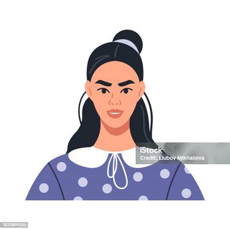 Avatar Seorang Gadis Berambut Cokelat Muda Potret Karakter Wanita