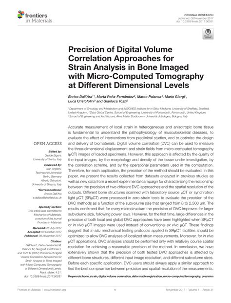Pdf Precision Of Digital Volume Correlation Approaches For Strain