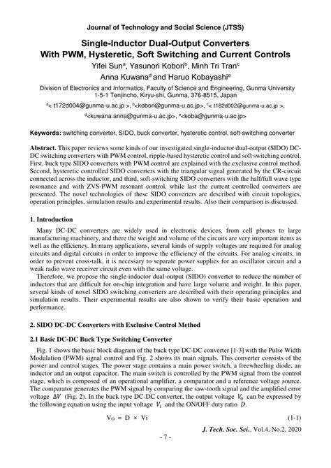 Pdf Single Inductor Dual Output Converters With Pwm Hysteretic Soft Switching And Current