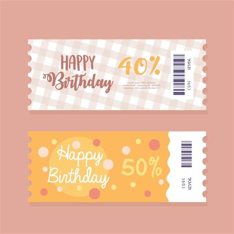 생일 선물 쿠폰 프리미엄 벡터