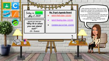 Virtual Classroom Template Bitmoji By Learning With Ms Frye