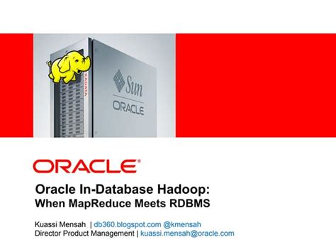 Oracle In Database Hadoop Ppt