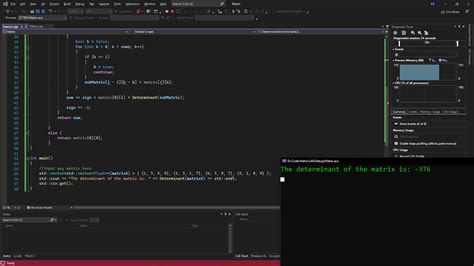 Calculating Matrix Determinant With C Eong Koungmeng