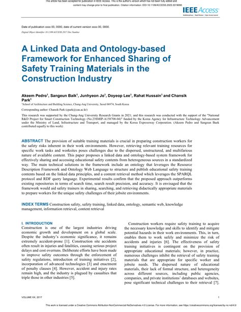 Pdf A Linked Data And Ontology Based Framework For Enhanced Sharing Of Safety Training