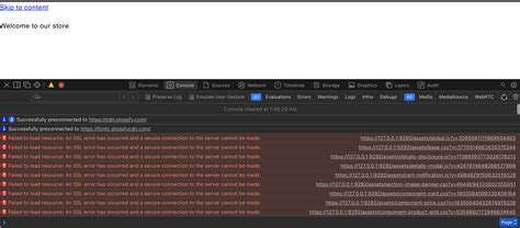 shopify theme serve doesn t work under safari · issue 1470 · shopify shopify cli · github