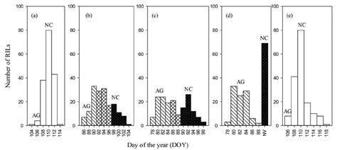 Frequency Distribution For Heading Date Of 165 Recombinant Inbred Lines Download Scientific