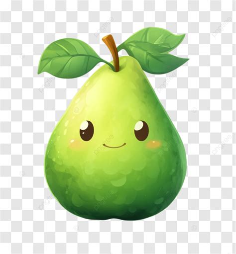 Cute Pear Character Illustration Cartoon Pear Kawaii Fruit Cute