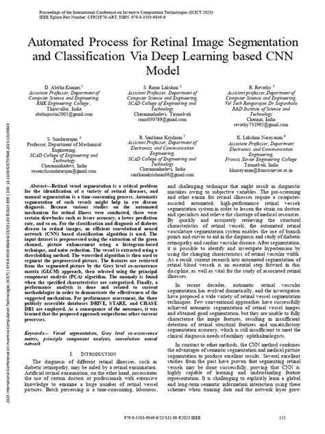 automated process for retinal image segmentation and classification via