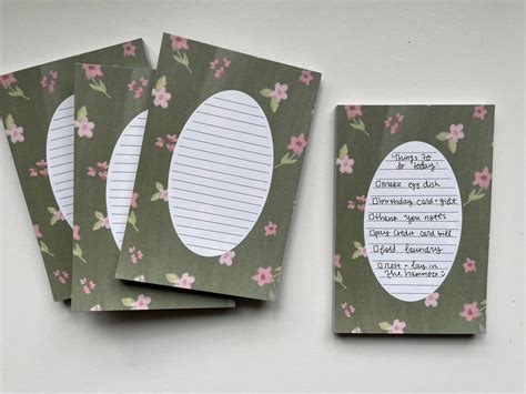 Floral Notepad Spring Notepad Memo Pad To Do List Notepad