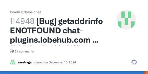 Bug Getaddrinfo Enotfound Chat 链接插件网的时候报错 · Issue 4948 · Lobehublobe