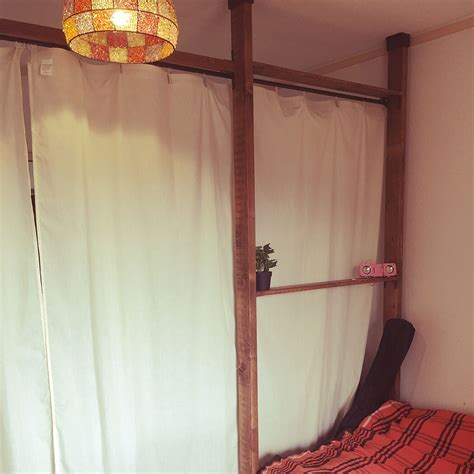 ベッド周り間仕切り間仕切りカーテン間仕切りdiyディアウォールなどのインテリア実例 2016 10 19 130250