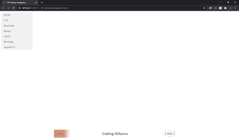 15 program to demonstrate vertical navigation in css ~ coding atharva