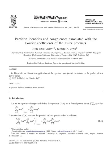 Partition Identities And Congruences Associated With The Fourier Coe