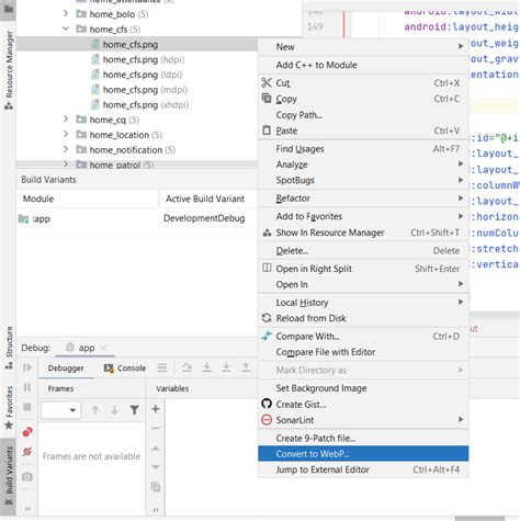 unable to convert png to webp format after converting from android