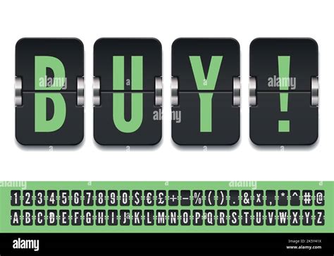 Black Scoreboard Alphabet Regular Font With Numbers For Flight Departure Destination Or Arrival
