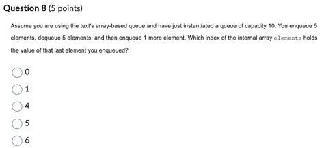 Solved Assume You Are Using The Texts Array Based Queue And