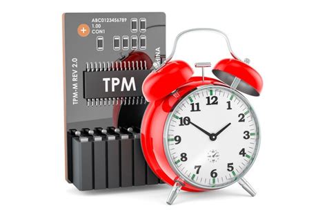 Premium Photo Trusted Platform Module Tpm With Alarm Clock 3d Rendering Isolated On White