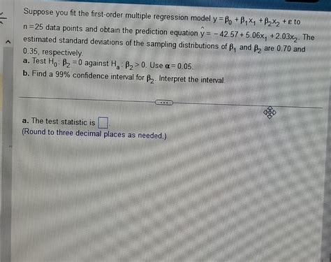 Solved Suppose You Fit The First Order Multiple Regression