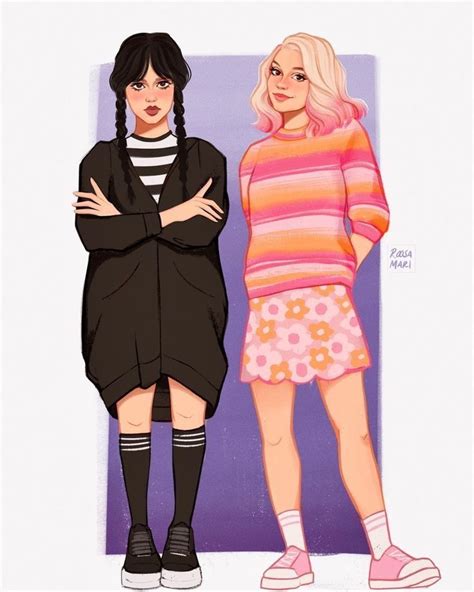 Merlina Y Su Amiga En 2025 Dibujos Bonitos Dibujos Lindos Sencillos