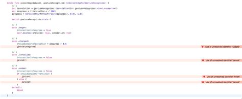 Swift How To Do That Transition With An Uiscreenedgepangesturerecognizer Stack Overflow