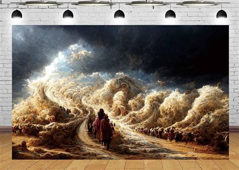 Zliisang 59x 36ft Jewish Passover Backdrop Pesach Moses Crossing The Red Sea Jewish Festival
