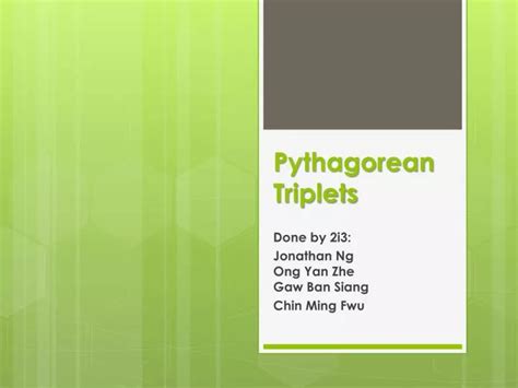 Ppt Pythagorean Triplets Powerpoint Presentation Free Download Id