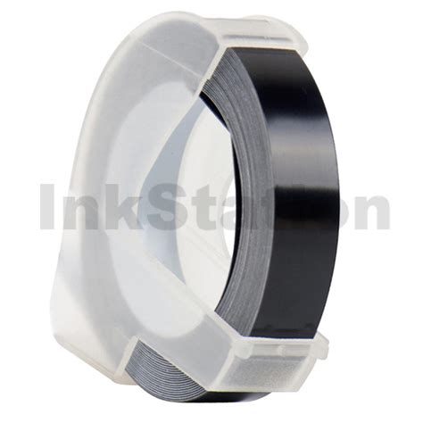 Dymo 1 Pack 1741670 Compatible Black Embossing Label Cassette 9mm X 3m Label Cartridges