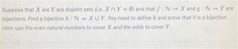 solved suppose that x are y are disjoint sets i e x∩y ∅