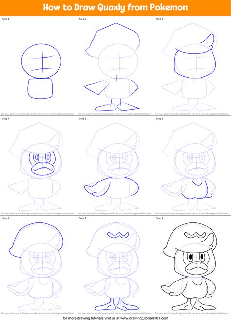 How To Draw Quaxly From Pokemon Pokemon Step By Step