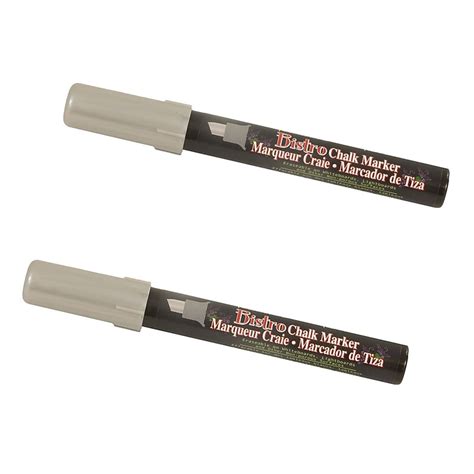 Marvy Uchida® Chisel Tip Erasable Chalk Markers Silver Metallic 2 Pack 526483sima Image 1