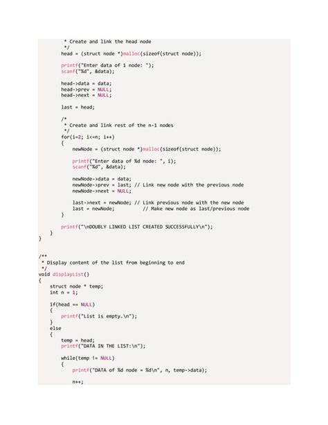 C Program To Insert A Node In Doubly Linked List Pdf