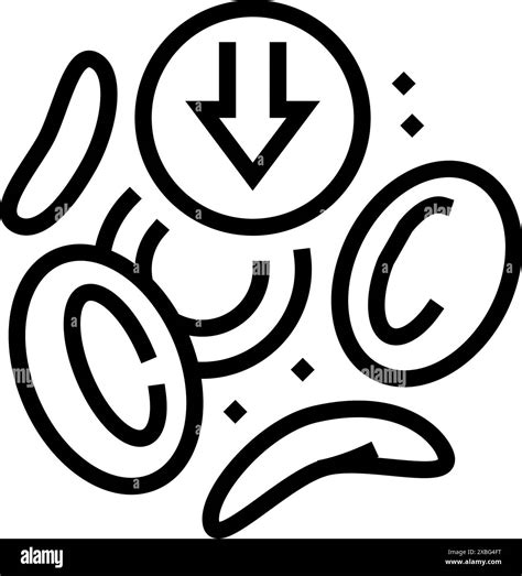 Sickle Cell Anemia Disease Line Icon Vector Illustration Stock Vector