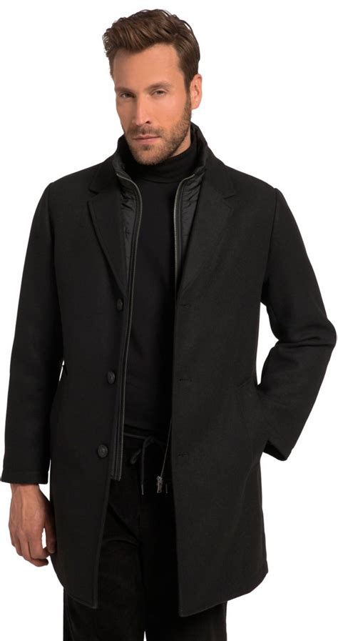 Kappa För Stora Storlekar Jp1880 Coat Wool Blend Quilted Black