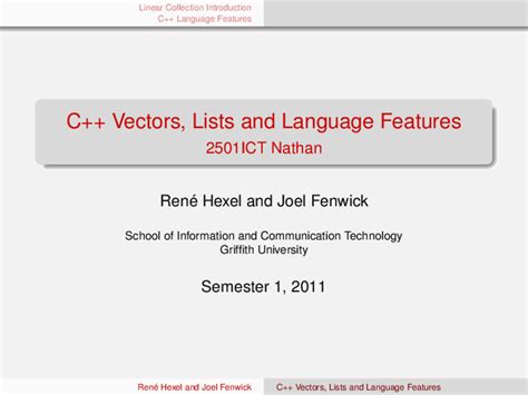 C Vectors Lists And Language Features Study Notes C Programming Docsity