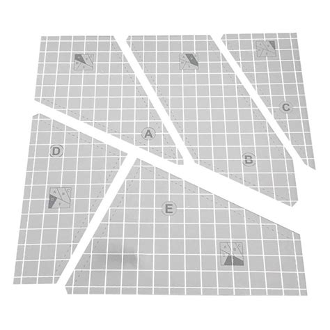 Arelene 5pcs Quilting Cutting Template Grids Crazier Eights Template Quilt Ruler Set Quilting